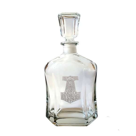 Lyoncraft | Dining | Mjolnir Thors Hammer Engraved Glass Decanter 24oz ...